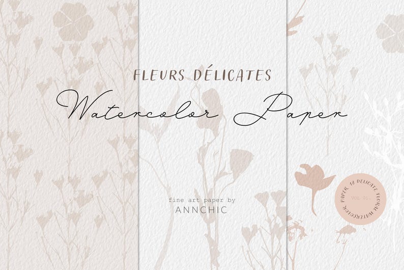 Beige Scrapbooking Craft Papers, Floral Digital Papers, Botanical ...