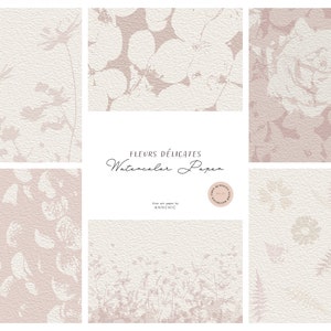 Floral Digital Paper Watercolor Paper Botanical Digital - Etsy