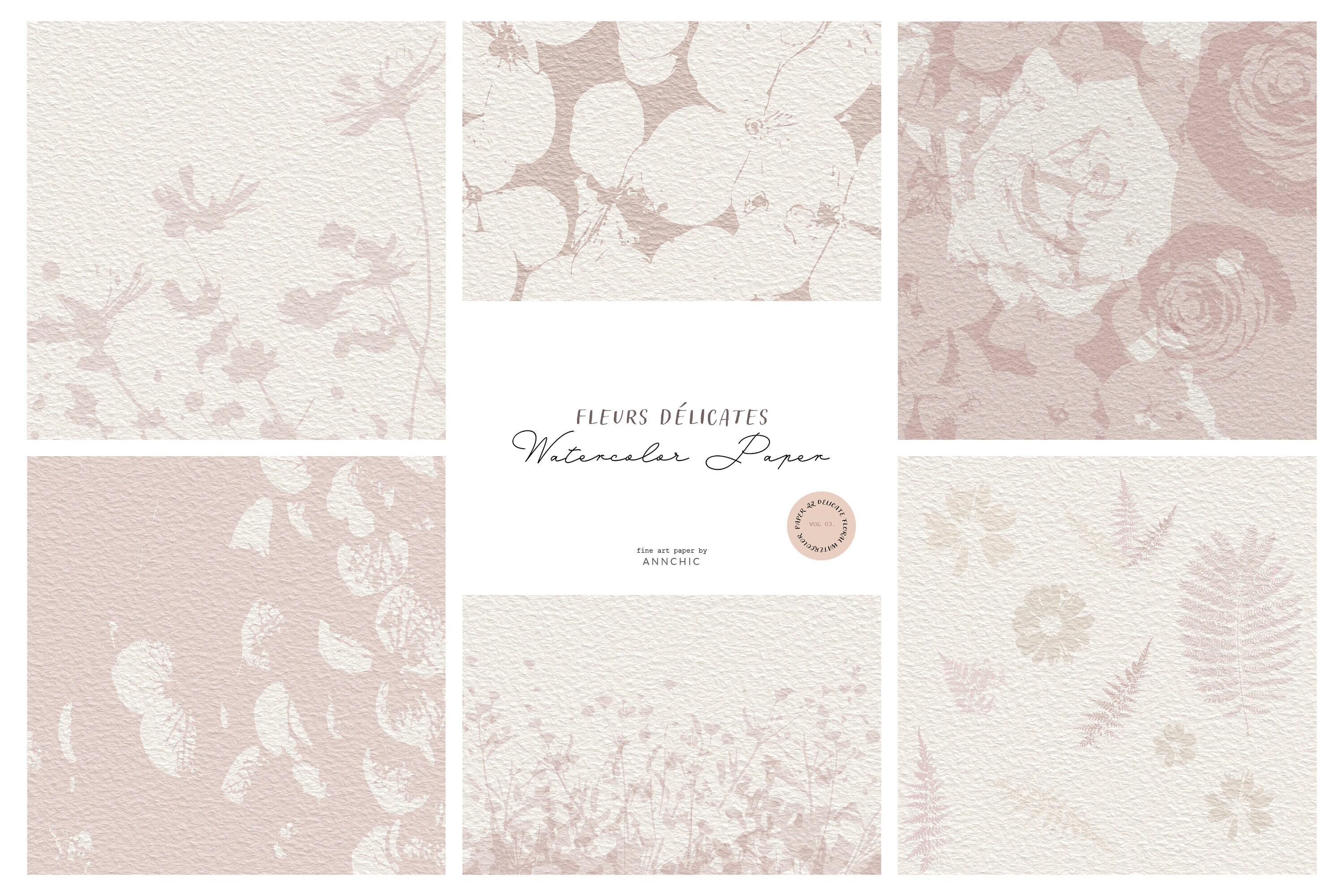Floral Digital Paper, Watercolor Paper, Botanical Digital Paper, Rose ...