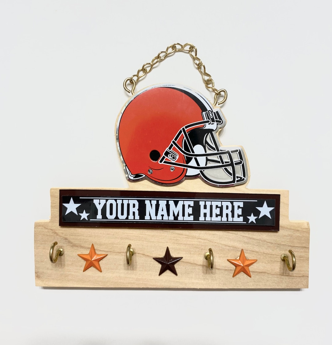 Wooden Keychain Holder Wooden Key Rack Holder Organizer for Wall NFL ...