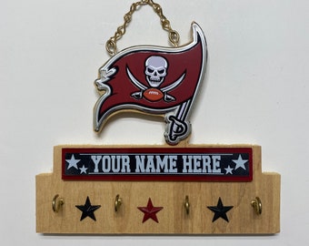 Wooden Keychain Holder Wooden Key Rack Holder Organizer for Wall NFL ...