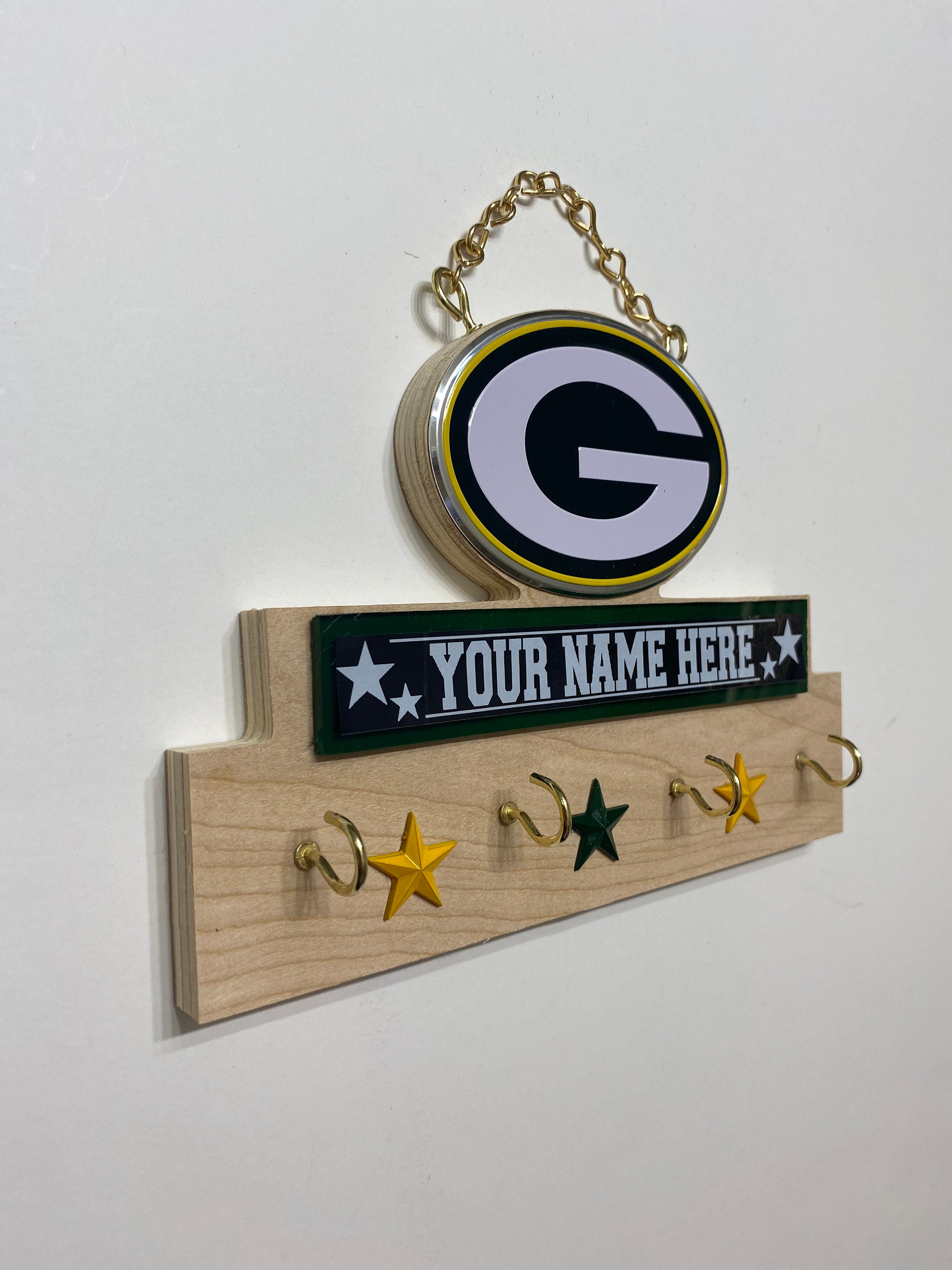 Wooden Keychain Holder Wooden Key Rack Holder Organizer for Wall NFL ...