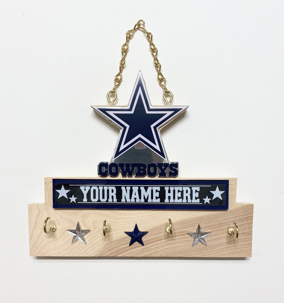 Wooden Keychain Holder Wooden Key Rack Holder Organizer for Wall NFL ...