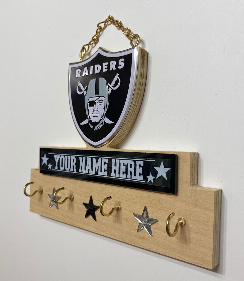 Wooden Keychain Holder Wooden Key Rack Holder Organizer for Wall NFL ...
