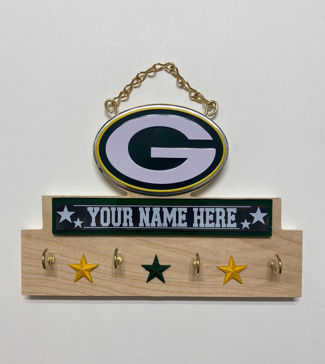 Wooden Keychain Holder Wooden Key Rack Holder Organizer for Wall NFL ...