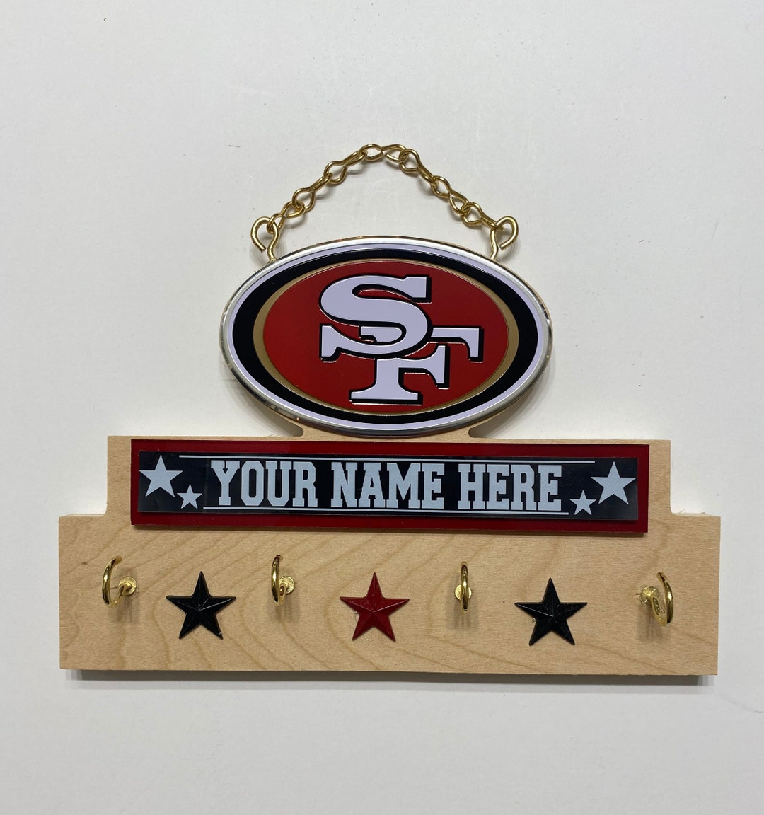 Wooden Keychain Holder Wooden Key Rack Holder Organizer for Wall NFL ...