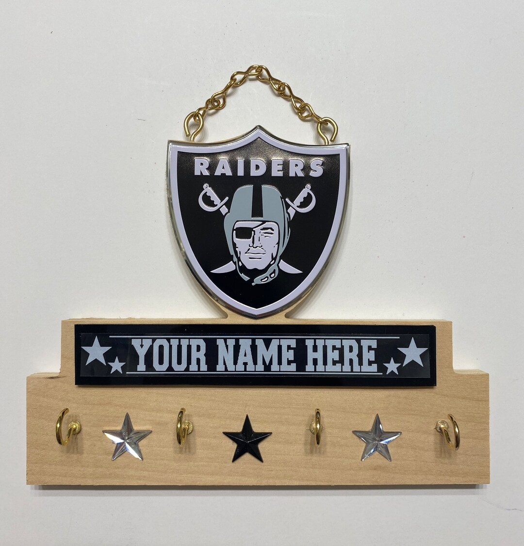 Wooden Keychain Holder Wooden Key Rack Holder Organizer for Wall NFL ...