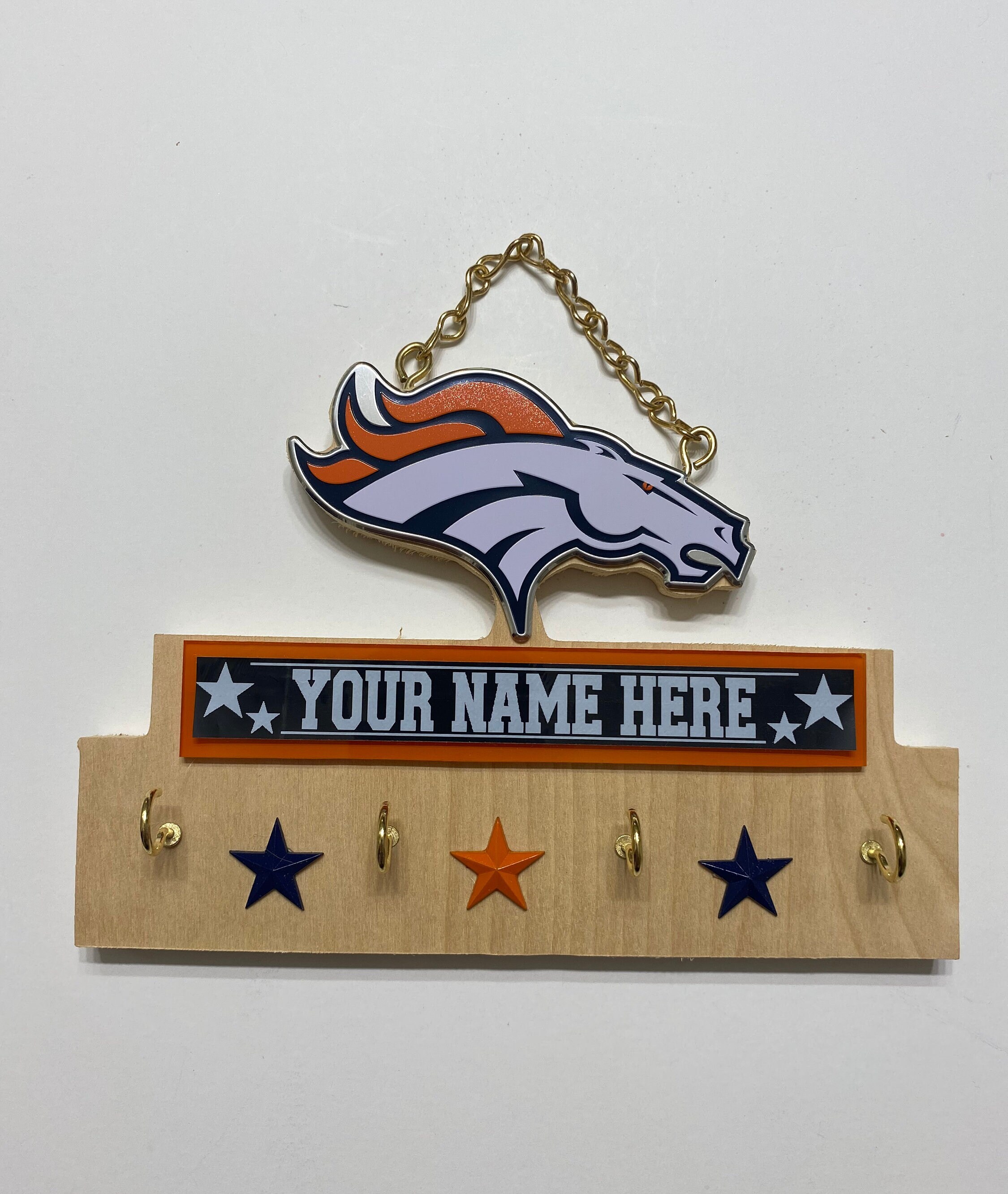 Wooden Keychain Holder Wooden Key Rack Holder Organizer for Wall NFL ...