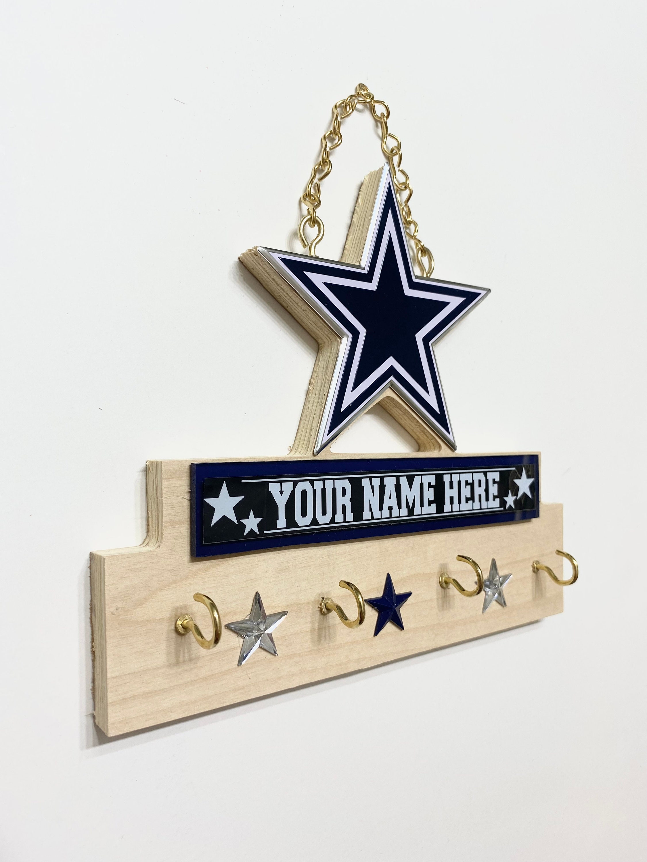 Wooden Keychain Holder Wooden Key Rack Holder Organizer for Wall NFL ...