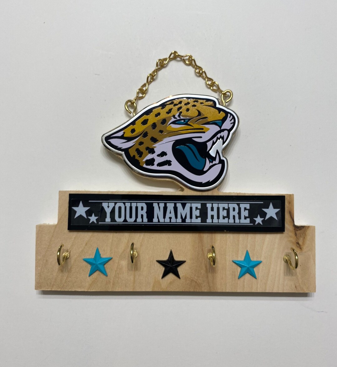 Wooden Keychain Holder Wooden Key Rack Holder Organizer for Wall NFL ...
