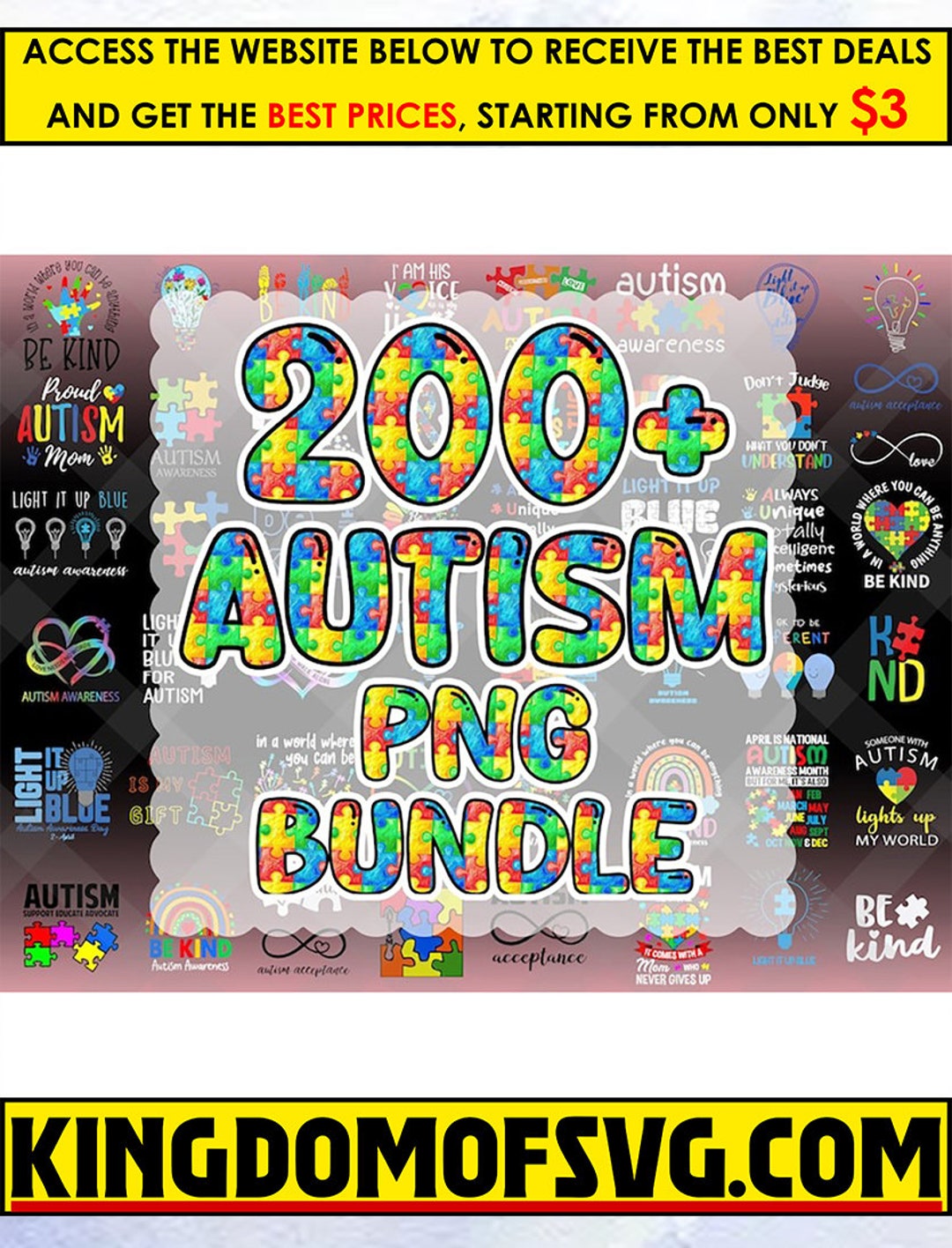 200 Autism Designs Bundle, Autism Awareness Png, Autism Quote Png, Au ...