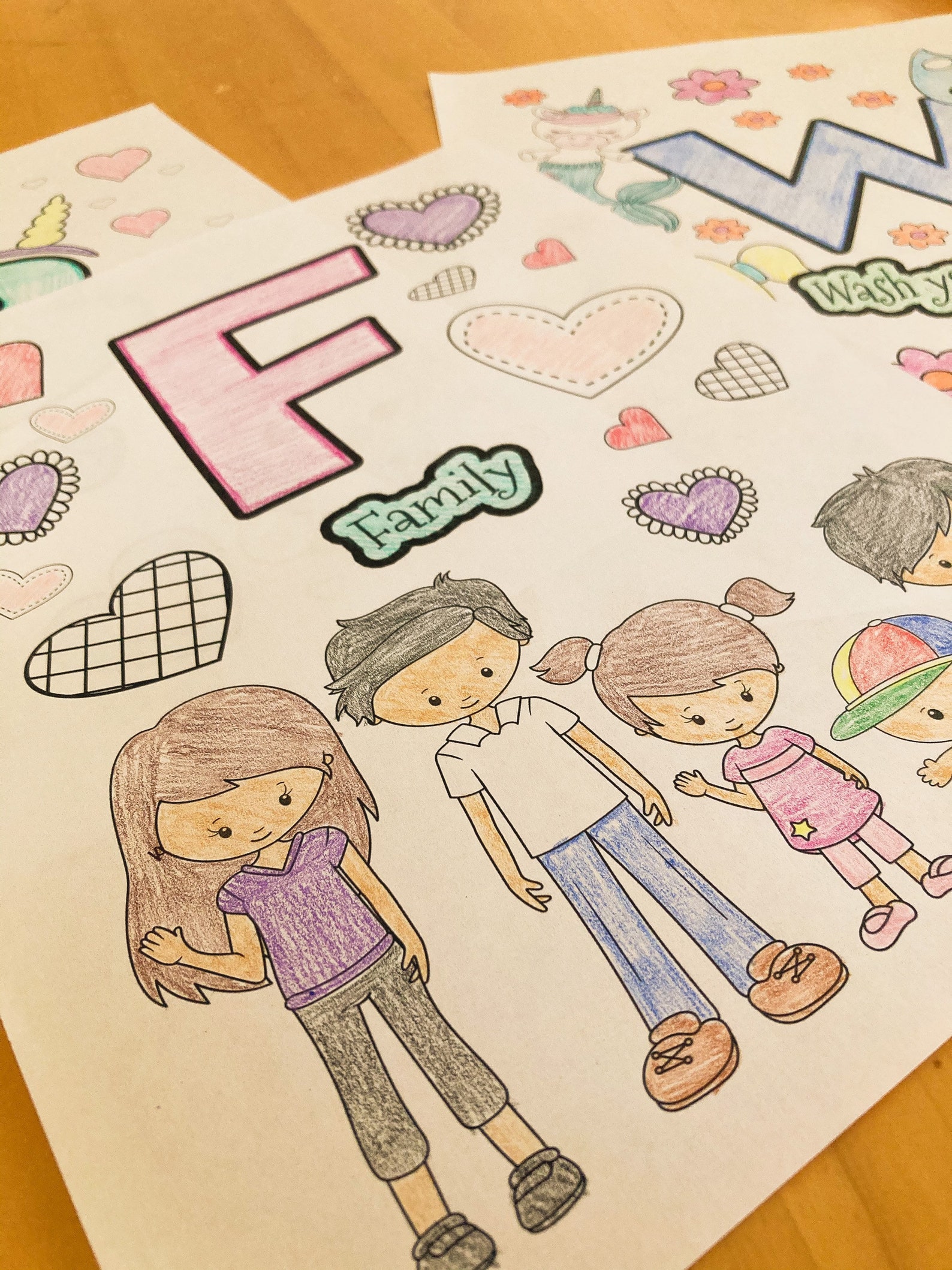 NICU Sibling Unicorn Coloring Pages | Abcs Learning (digital Download ...