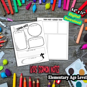 Sermon Notes for Kids Instant Download. Great Church Busy Book Pages ...