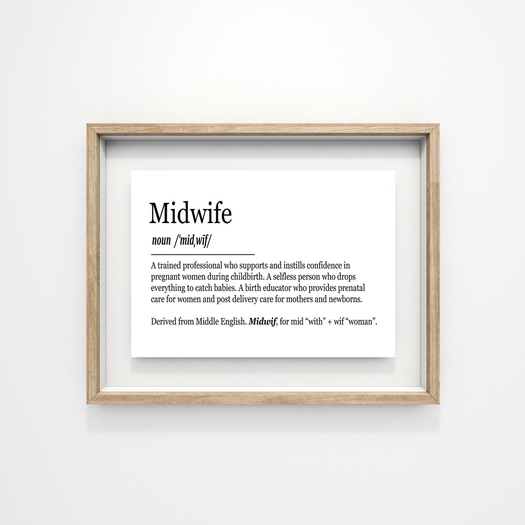 Midwife Definition Digital Download Art Print Midwifery Thank - Etsy