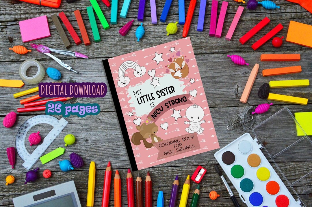 NICU Sibling Coloring Pages, Woodland Theme (digital Download) - Etsy