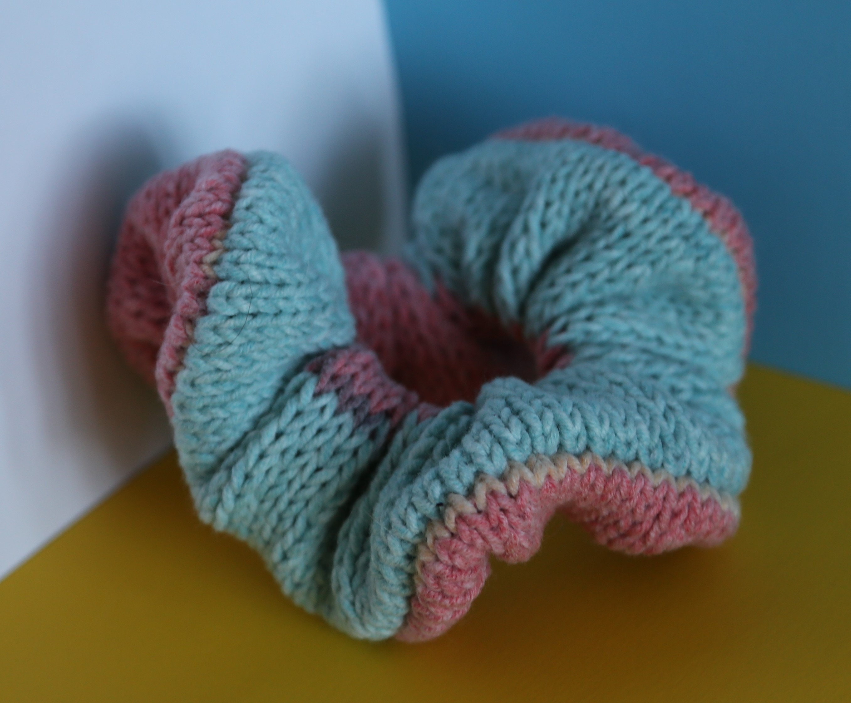 Hand knit hair scrunchie | Etsy