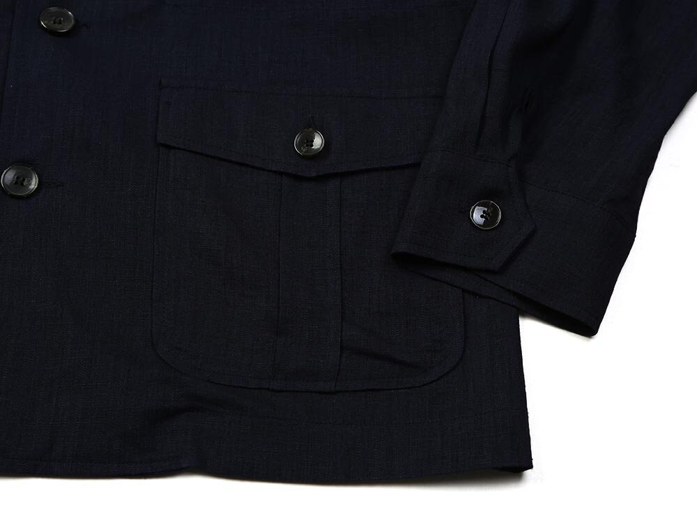 Men's Basic Spring Summer Linen Safari Jacket / Navy Color Summer Coat ...