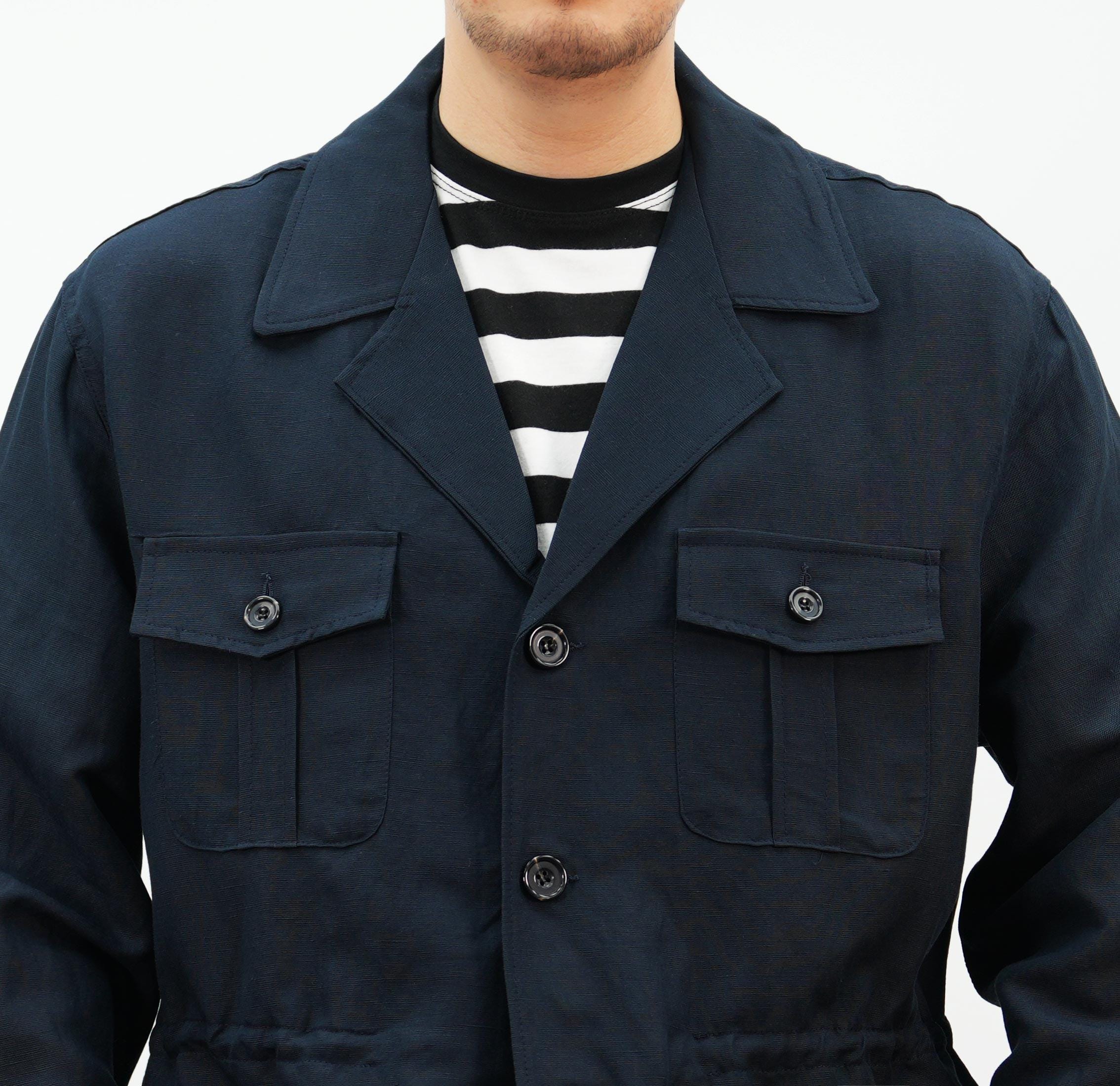 Men's Classic Spring Summer Linen Safari Jacket / Navy Color Summer ...