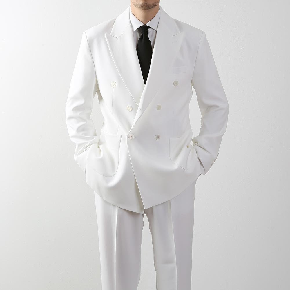 Classic Fit Men's Basic Double Breasted Suit Jacket in Ivory Color ...