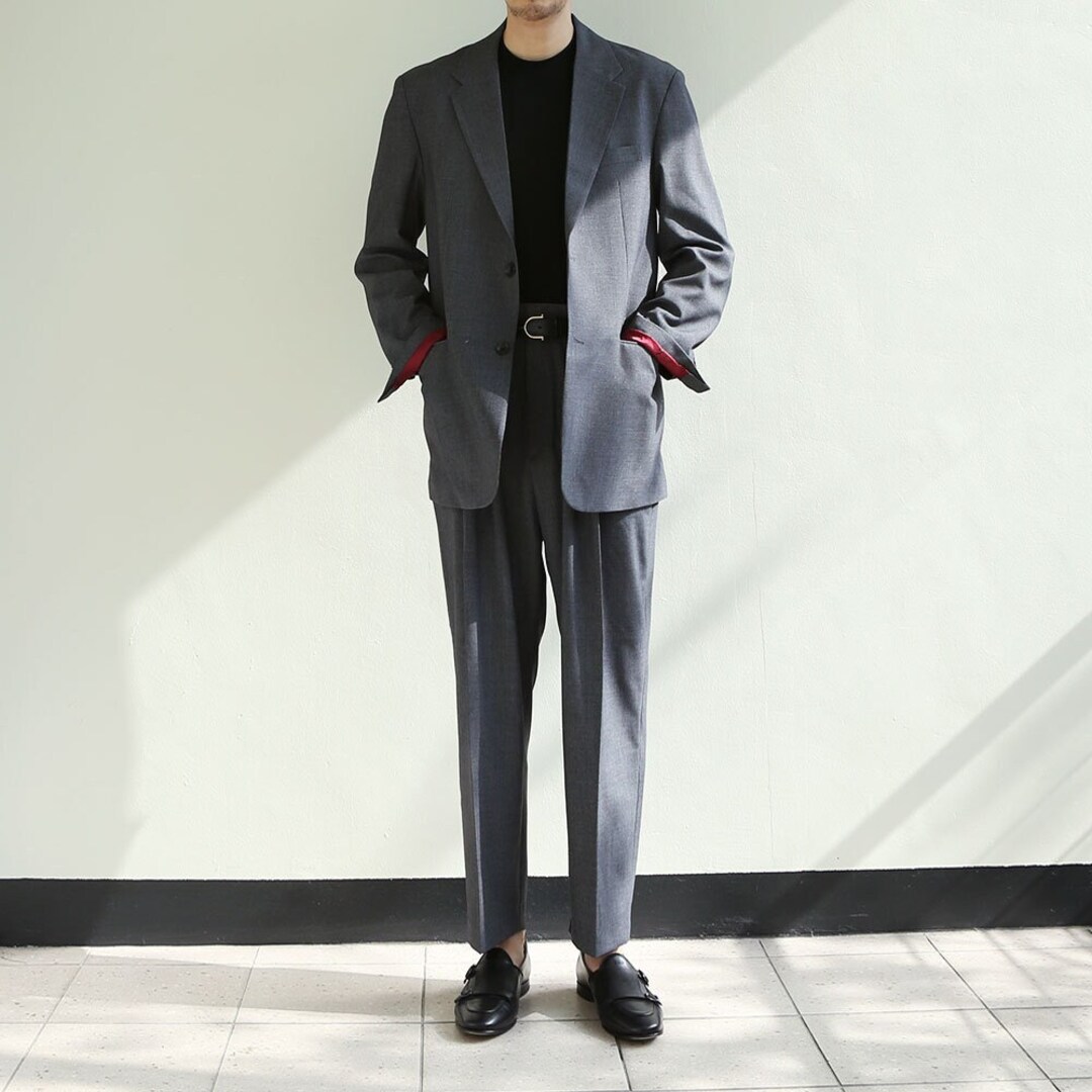 Basic Overfit Men's Single Suit Jacket in Gray Color / Single Breasted ...