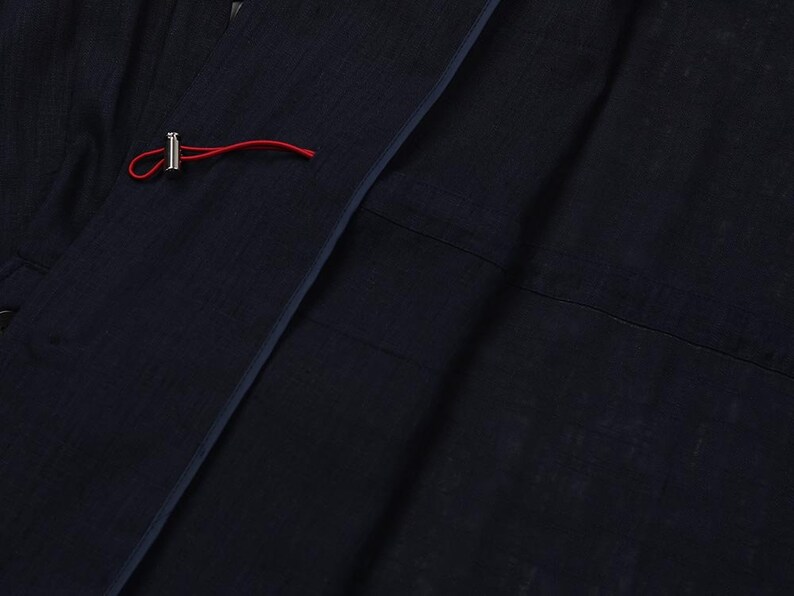 Men's Basic Spring Summer Linen Safari Jacket / Navy Color Summer Coat ...