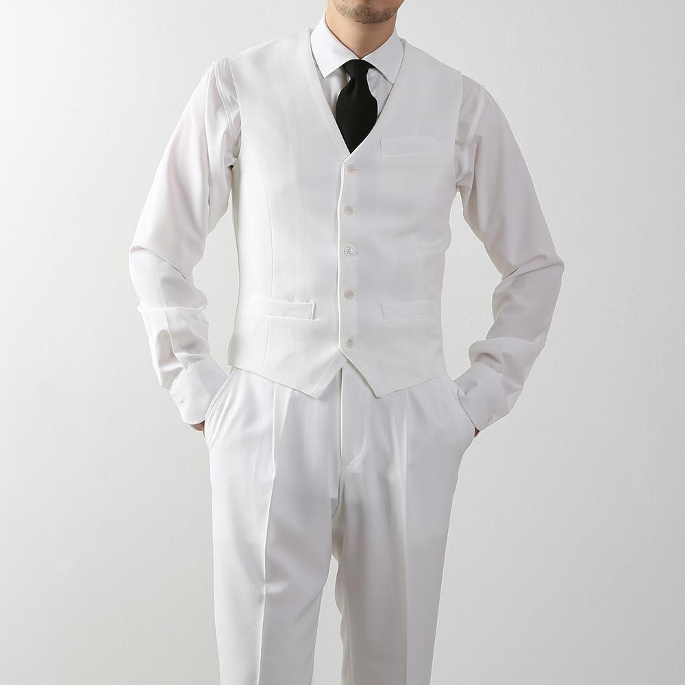 Classic Fit Men's Basic Suit Vest in Ivory Color / Dress Suit 5 Button ...