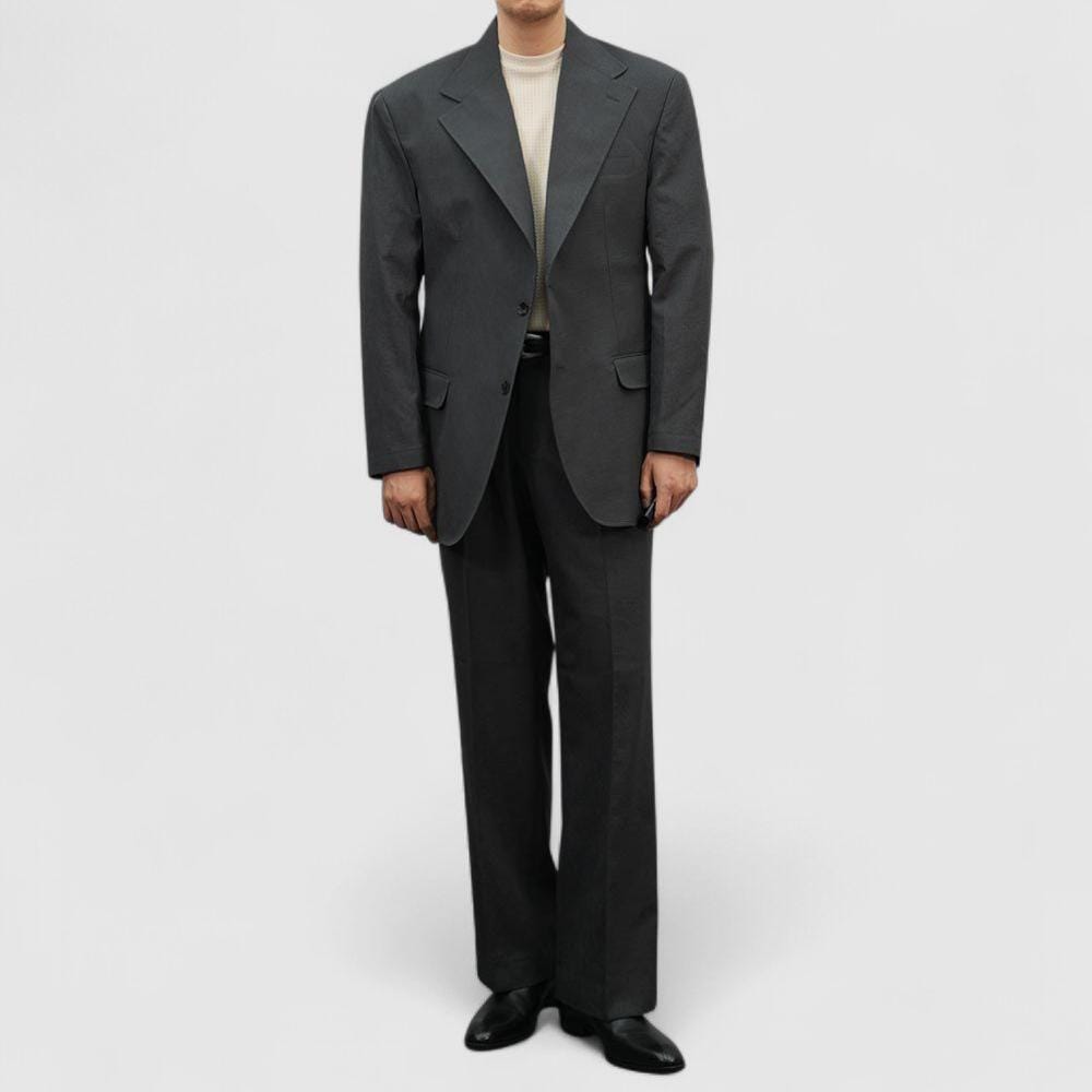Gray Summer Flare 2-piece Suit – Classic Single-breasted Blazer and ...