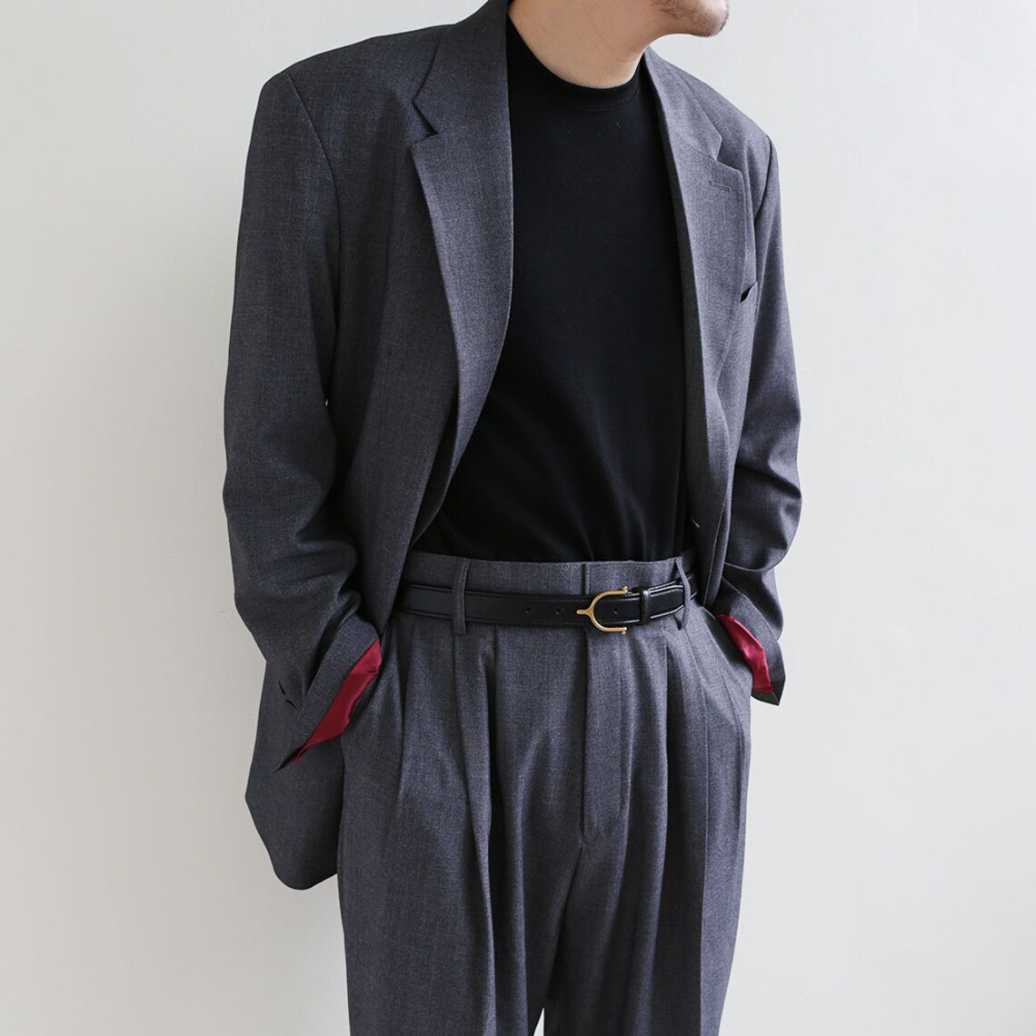 Basic Overfit Men's Single Suit Jacket in Gray Color / Single Breasted ...