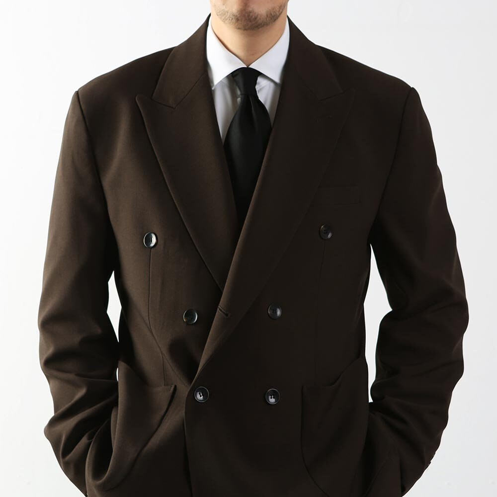 Classic Fit Men's Basic Double Breasted Suit Jacket in Brown Color ...