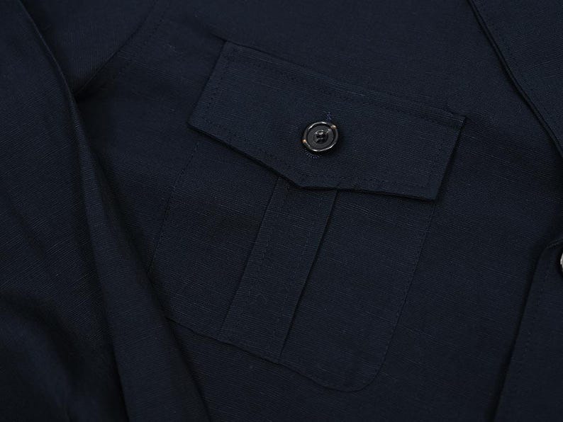 Men's Classic Spring Summer Linen Safari Jacket / Navy Color Summer ...