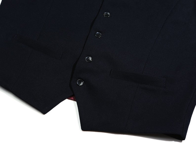 Classic Fit Men's Basic Wool Blend Suit Vest in Navy Color / Dress Suit ...