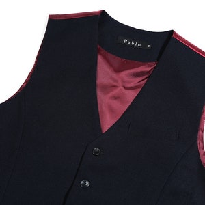 Classic Fit Men's Basic Wool Blend Suit Vest in Navy Color / Dress Suit ...