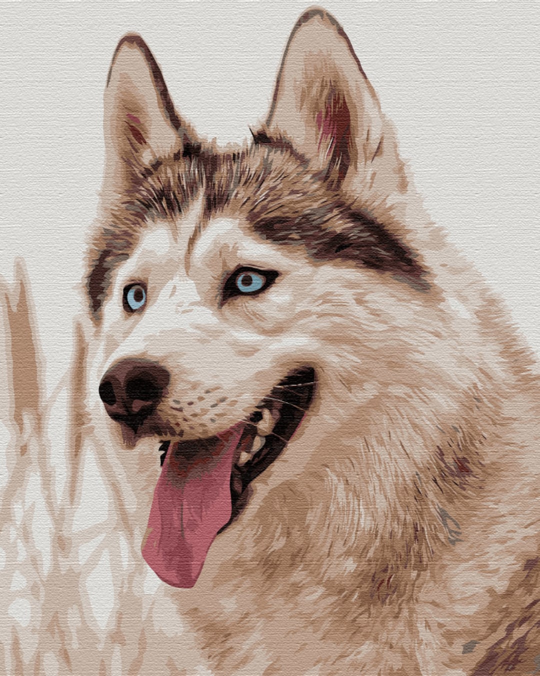 Siberian Husky Paint by Number Kit, Animal Large Painting by Numbers ...