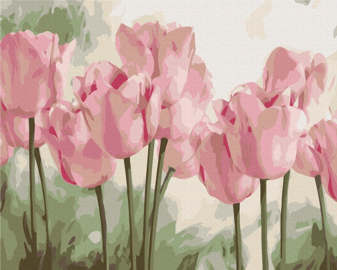 Tulips Paint by Number Kit With Frame, Floral Painting by Numbers Adult ...