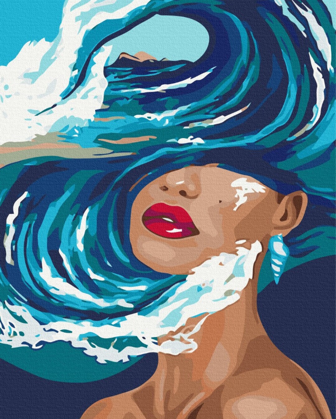 Ocean of Thoughts Paint by Number Kit Girl Abstract Picture - Etsy