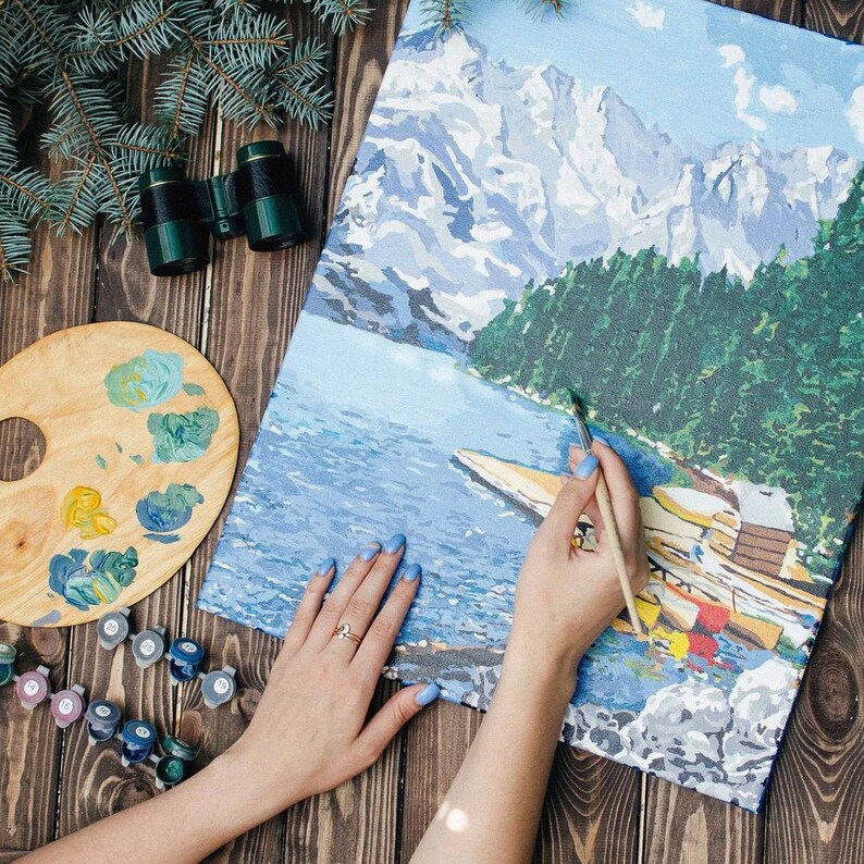 Floral Paint by Number Kit, Pink Proteas Large Painting by Numbers Set ...