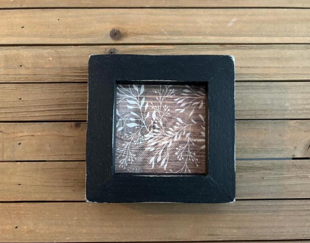 Distressed Black Square Wood Wall Frame - Etsy