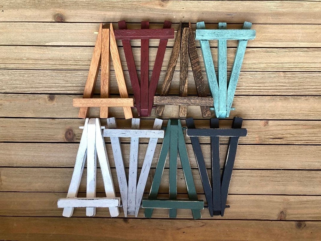Mini Wood Easels, 5", Stained or Hand Painted Distressed - Etsy