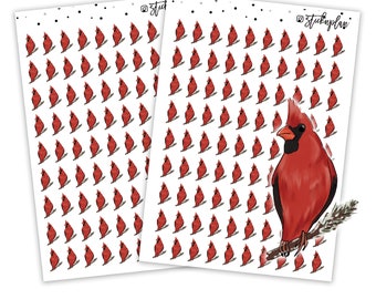 Red Cardinal Bird Stickers - Etsy