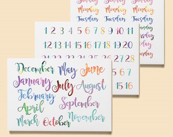 Months Days Stickers - Etsy