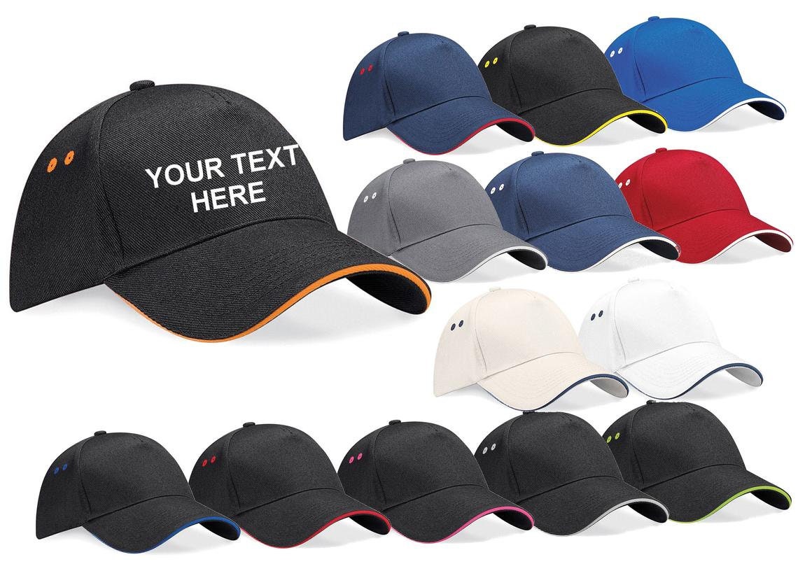 Personalised Ultimate 5-panel baseball cap sandwich peak | Etsy