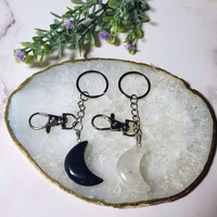 Moon Goddess Keychain With Labradorite and Moonstone - Etsy