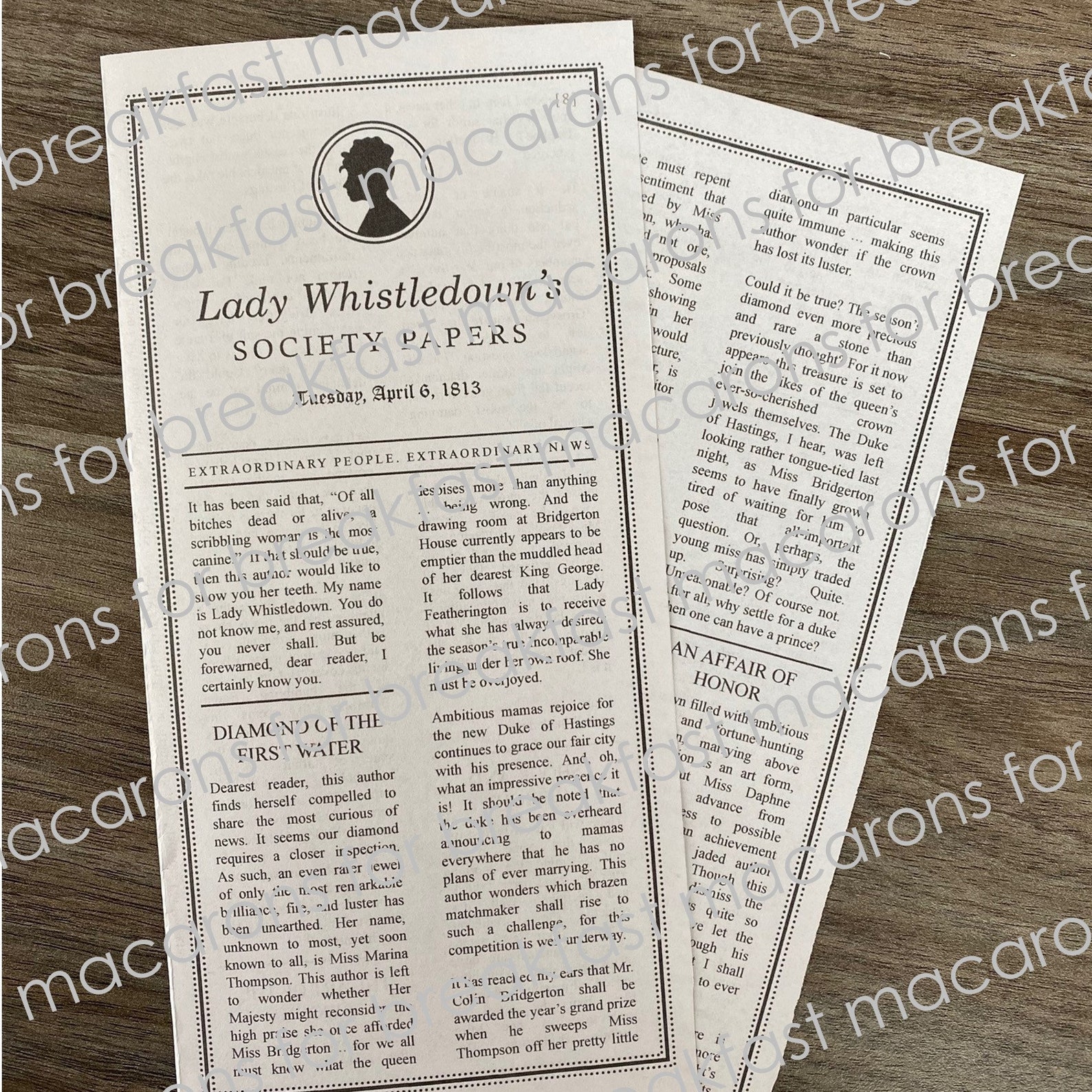 Text From Season 1 Bridgerton's Lady Whistledown Society - Etsy