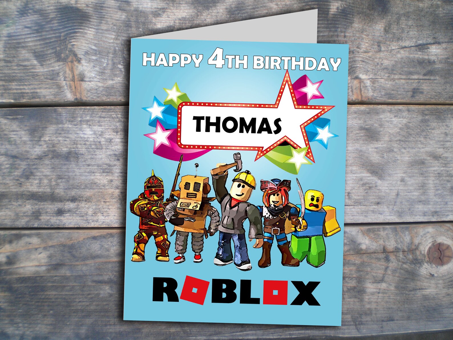 Roblox Boys Personalised Birthday Card Printable Boy Birthday | Etsy