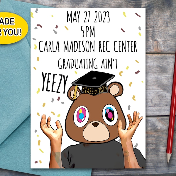 Kanye West Grad Bear - Etsy UK