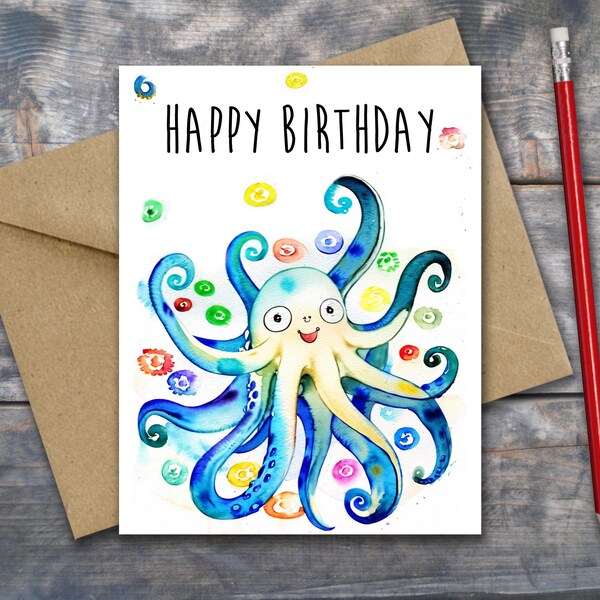 Octopus Cards - Etsy