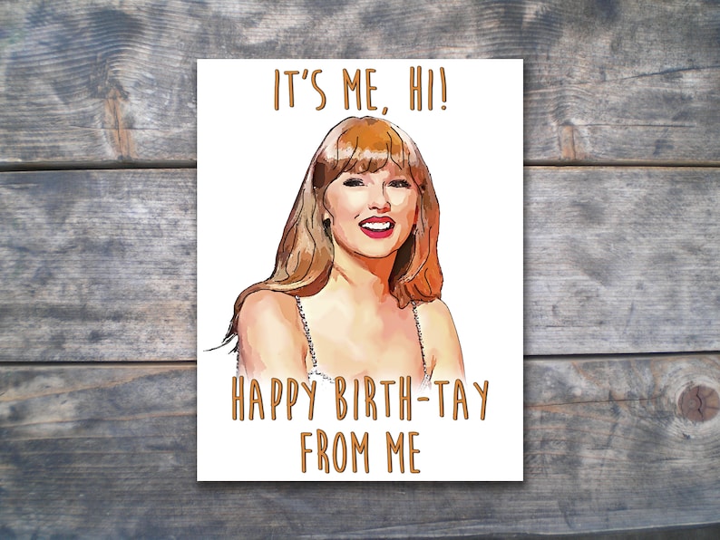 Taylor Swift Birthday Card Taylor Swift Birthday Gift for Fan - Etsy