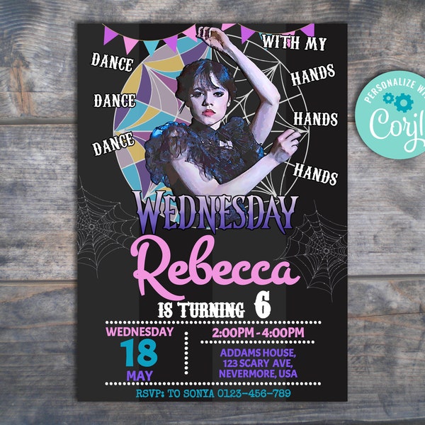 Wednesday Addams Party Invitations - Etsy