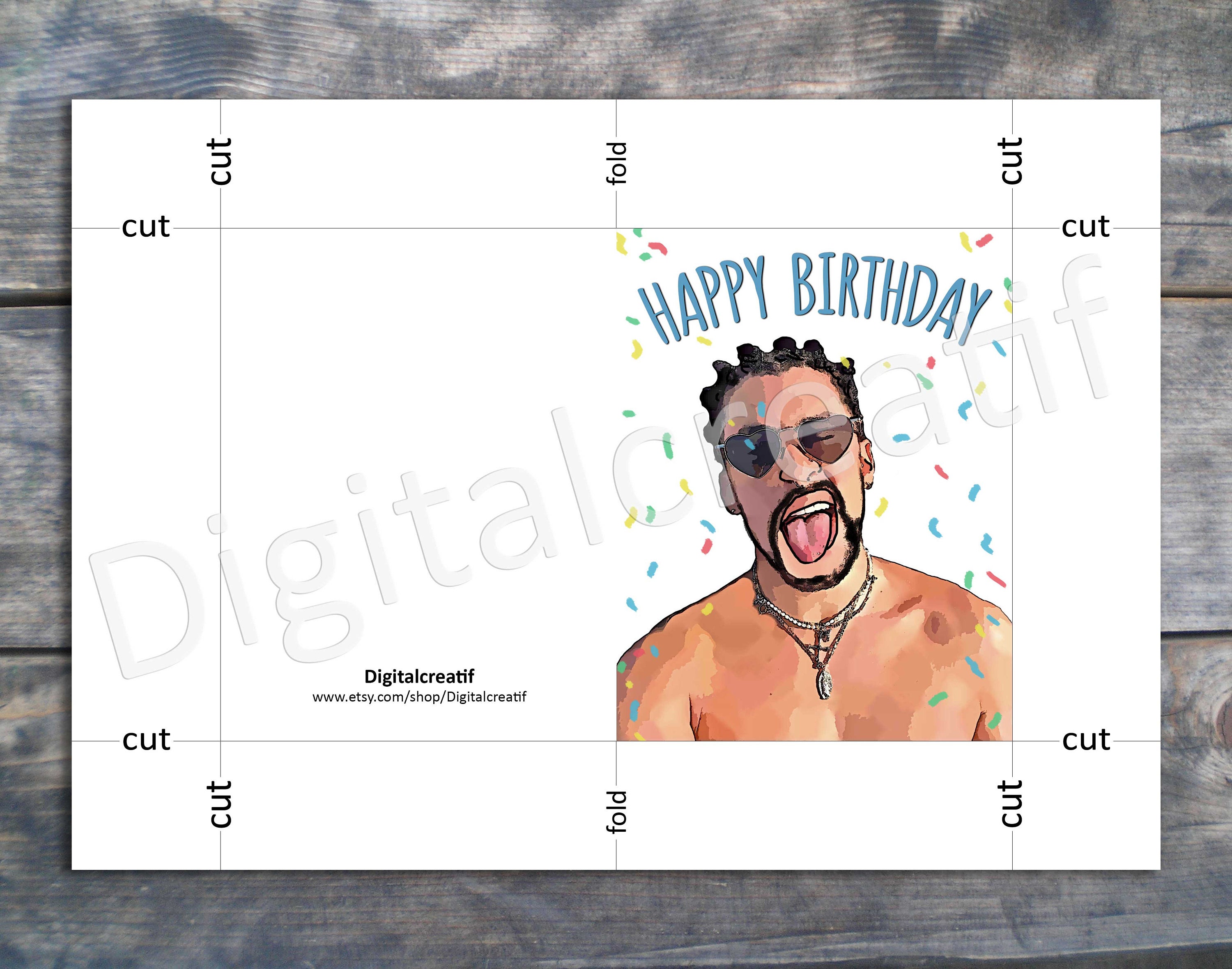 Bad Bunny Birthday Invitation Template