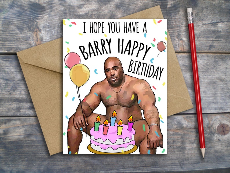 Barry Wood Birthday Card Funny Birthday Card Printable Rude Etsy